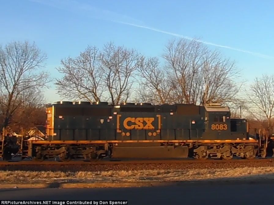 CSX 8083 on the Sedalia Sub 02-12-15 WB at MP 260